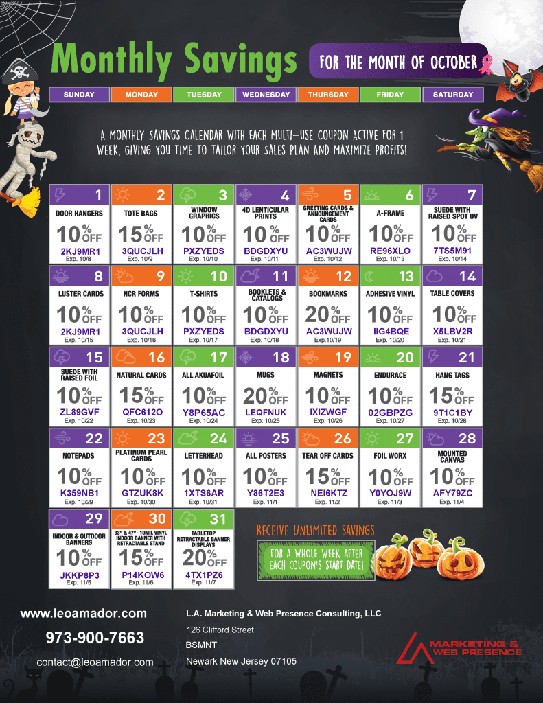 Discounts on Graphic Design & Print | L.A. Marketing & Web Presence ...